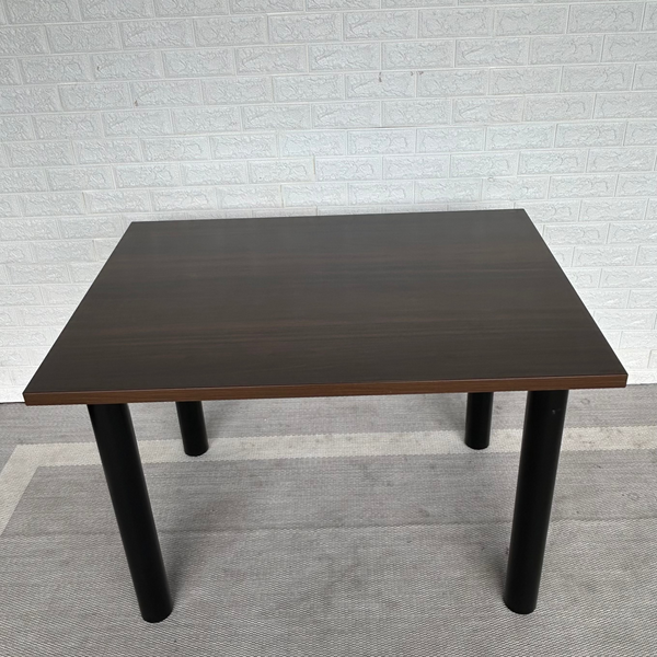 Pre-Owned Post Leg Table with Brown Top and Black Legs | Duckys Office ...