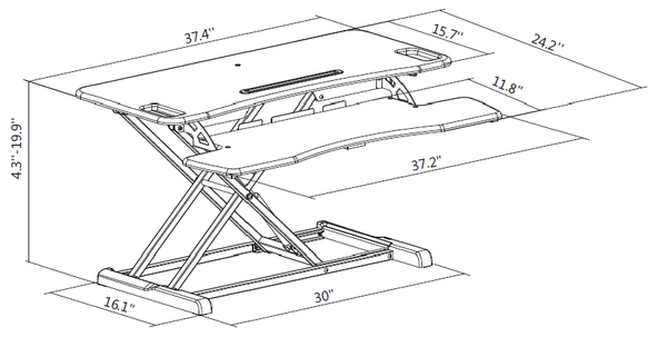 Flexus-2 Desktop Sit-Stand Unit– Duckys Office Furniture